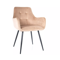Jídelní židle s područkami Lemon Velvet - béžová | MAXI ORION